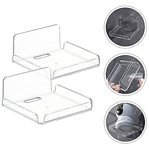 UKCOCO 2pcs Camera Bracket Corner Shelfs Indoor Plant Shelves Wall Shelves for Plants Monitor Camera Wall Shelf Camera Wall Mount Speaker Stand Acrylic Transparent Speaker Shelf