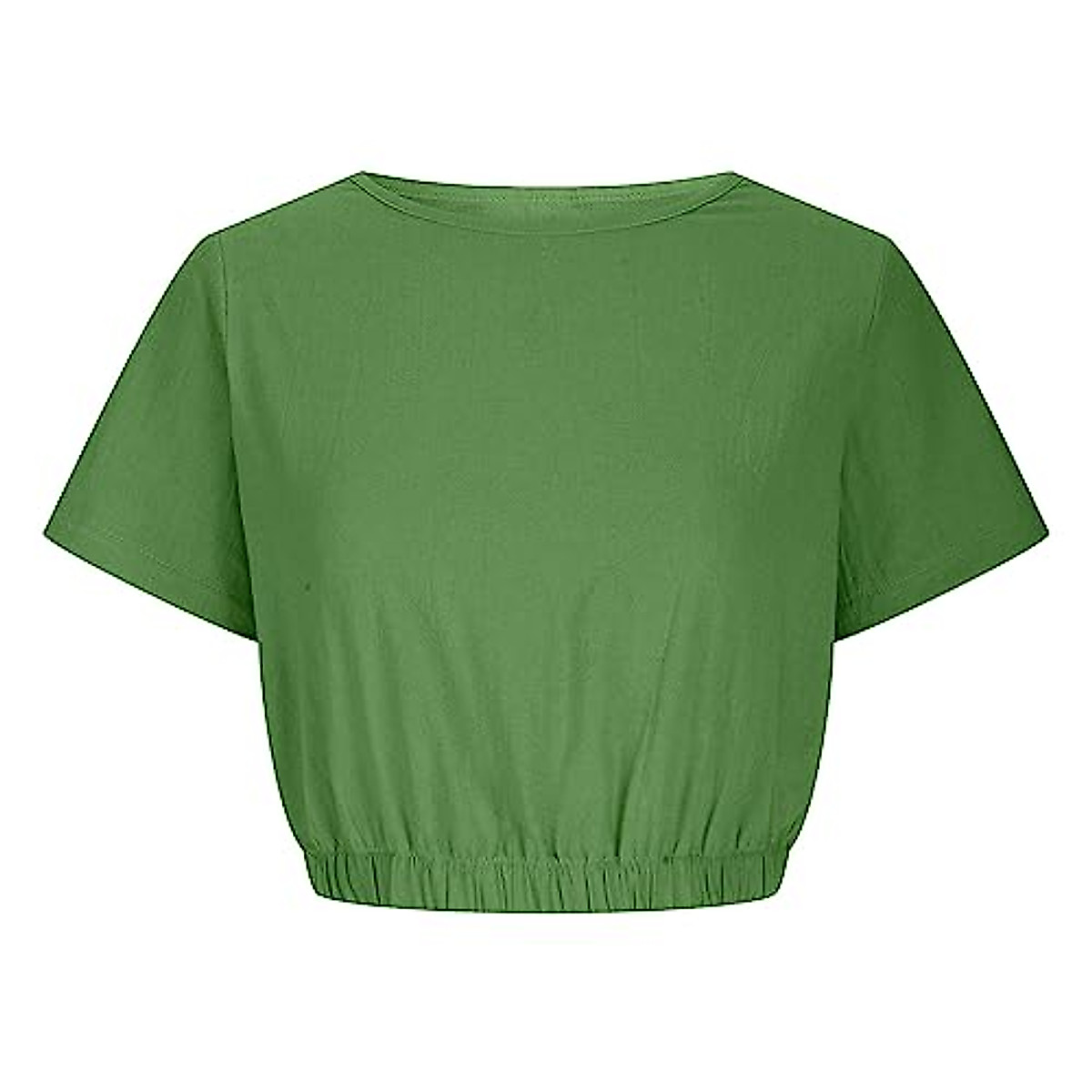 Sruiluo Women Solid Workout Tracksuits Casual Scoop Neck Crop Top Tee with Pockets High Waist Palazzo Pants Yoga Pilates