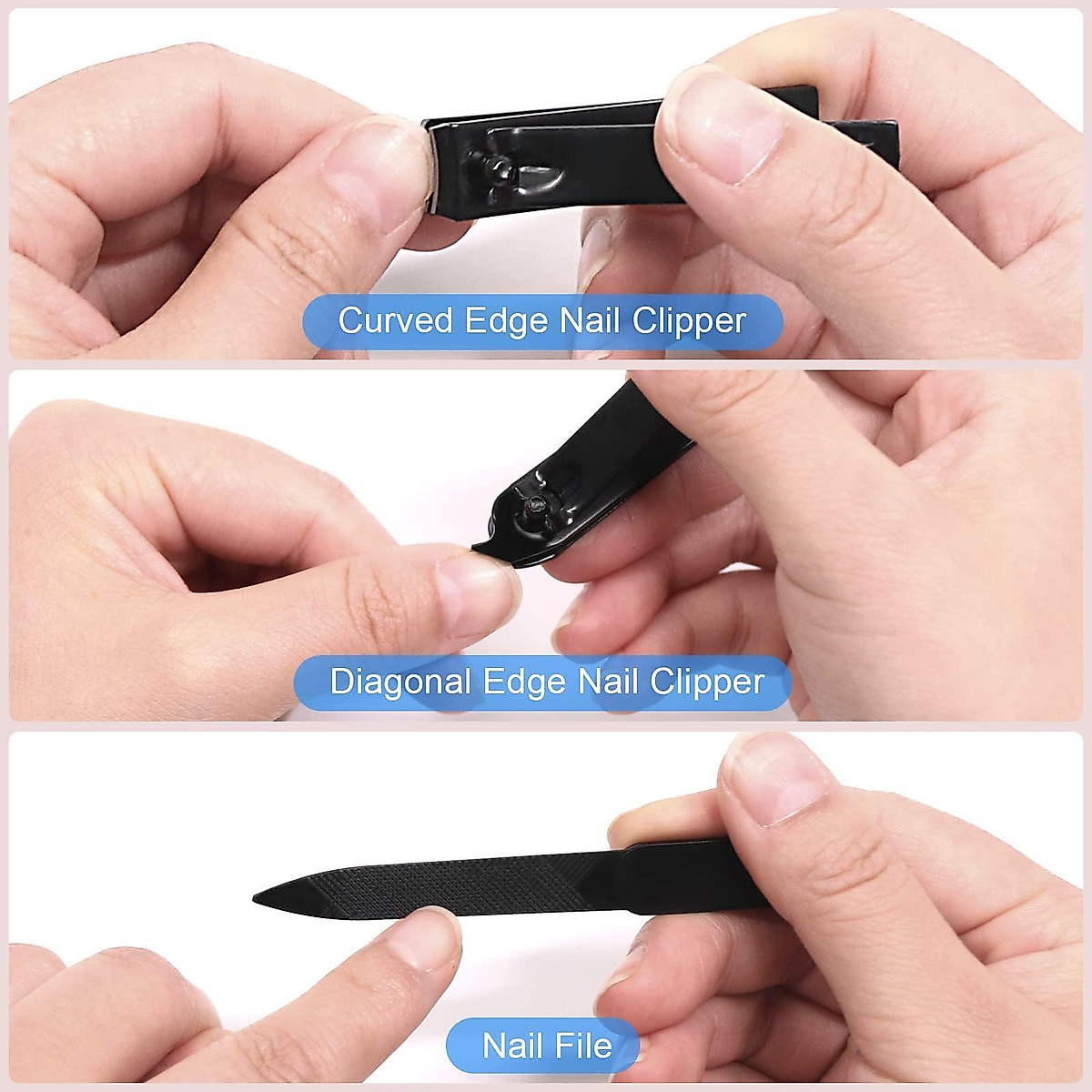 Fangze Tweezers and Fingernail Clippers Kit, 8 Pcs Professional Tweezer Nail Clipper Set Stainless Steel Manicure Tools with Case for Men Women