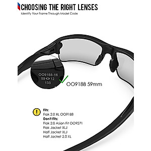 BLAZERBUCK Polarized Replacement Lenses for Oakley Flak 2.0 XL OO9188- Black