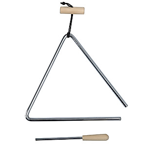 8 Inch Musical Triangle Instrument, Steel Triangle Percussion Bell With Striker