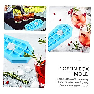 TEHAUX Box Coffin Epoxy Mold Resin Mold Tray Mold Tuile Molds Silicone Storage Box Resin Juice Ice Cube Silicone Ice Cube Tray Silicone Epoxy Mold DIY Handmade Tool Coffin Case Mold Blue