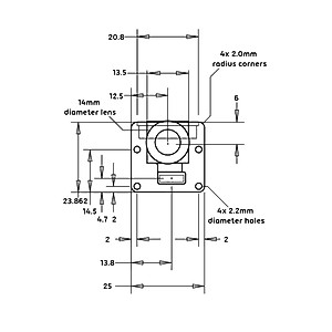 Arducam Mini 8MP IMX219 Camera Module for Jetson Orin NX/AGX Orin, with Low Distortion 105°(D) FOV M12 Lens, Compatible with Raspberry Pi CM3 / CM3+