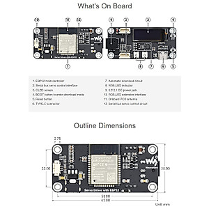 Waveshare ESP32 Servo Driver Expansion Board Built-in WiFi Dedicated Driver Board Designed for Serial Bus Servos