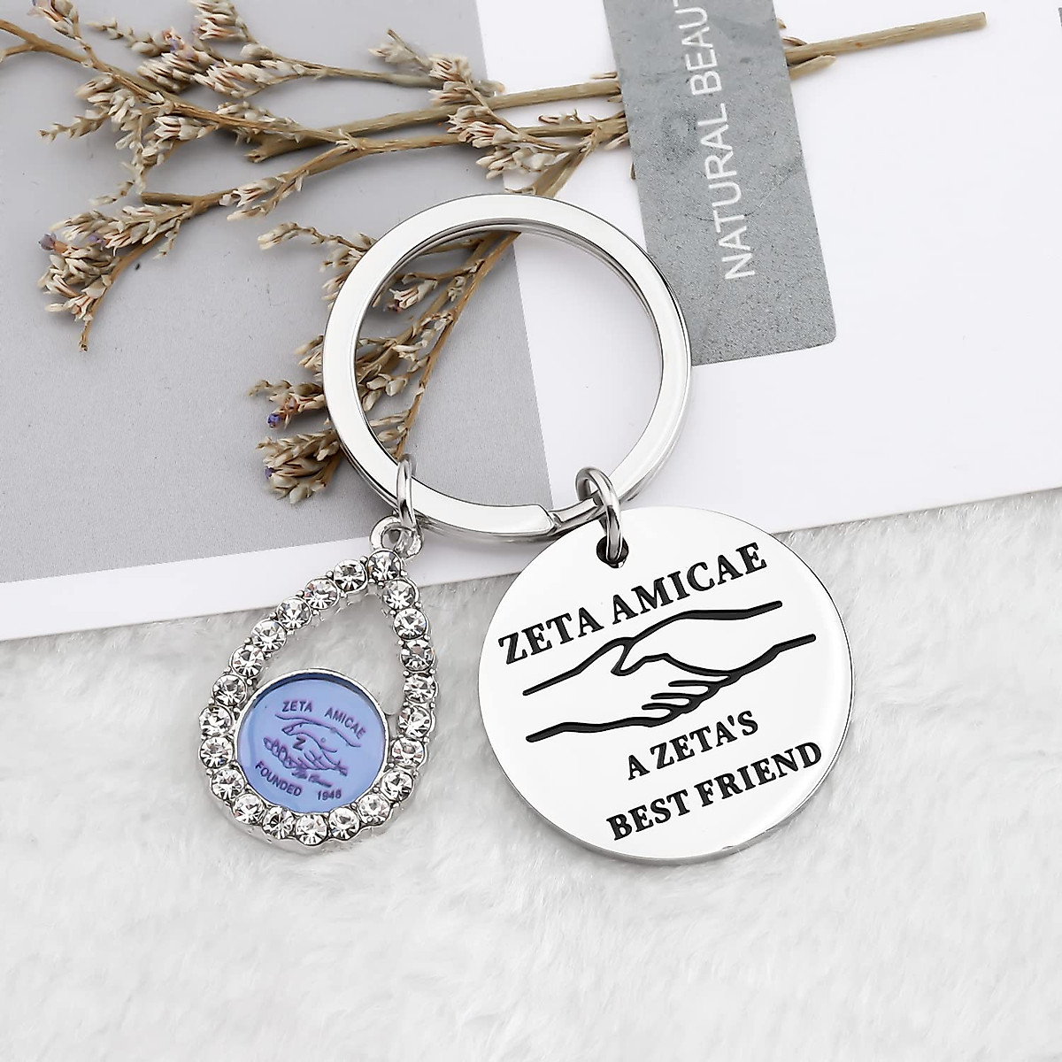MYOSPARK Zeta Amicae Inspired Gift A Zeta's Best Friend 1948 Keychain Soror Sisters Gift Greek Sorority Jewelry Gift for Sisterhood (ZA Best Friend KC)