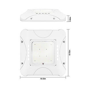 BBMI 150W LED Canopy Light, 20250LM 5000K Daylight White, 100-277VAC, Commercial Gas Station, Street, Area & Outdoor Lighting, LED Parking Garage Lights, DLC-Qualified & ETL-Listed (White).