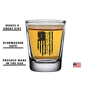 Rogue River Tactical US Constitution We The People USA Flag Tattered Shot Glass Gift For Military Veteran or Patriotic American