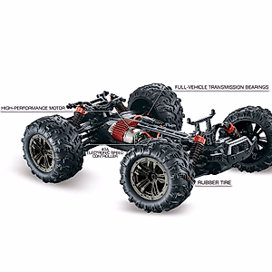 Fistone RC Truck 1/16 High Speed Racing Car, 24MPH 4WD Off-Road Waterproof Vehicle 2.4Ghz Radio Remote Control Monster Truck Dune Buggy Hobby Toys for Kids and Adults