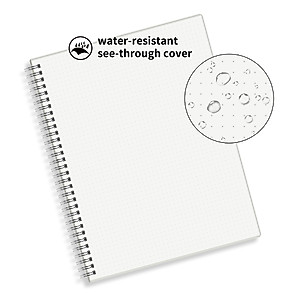 HULYTRAAT Large Dot Grid Spiral Notebook, 8.5" x 11", Premium 100 gsm Ivory White Paper, Sturdy See-Through Cover, 128 Dotted Pages per Book (2 Pack) for Home, School, Office, Artist Writing/Drawing