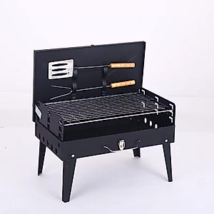 Advanced Portable Charcoal Grill Outdoor Folding Barbecue Grill Comes with BBQ Toolbox Grill Barbecue Grill Stall