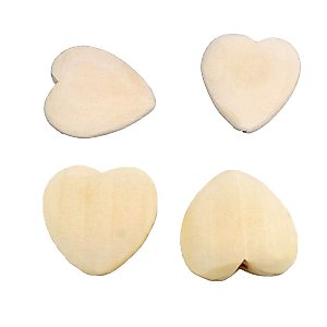 50pcs Natural 25mm Unfinished Wood Hearts Beads with Holes Eco-Friendly Wooden Handing Materials DIY Beading Craft Accessories (Heart Beads 50pcs)