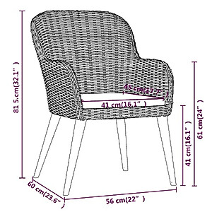 ZQQLVOO Garden Chairs,Armchair Garden Chairs,Outdoor Patio Furniture 7 Piece Patio Dining Set with Cushions Black for Lawn Garden Backyard Poolside Porch