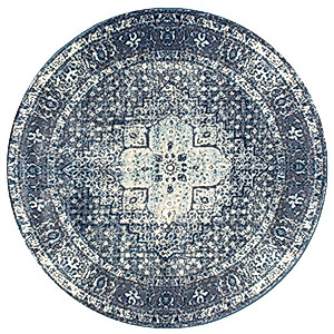 nuLOOM Vintage Kellum Area Rug, 5' 3" Round, Slate