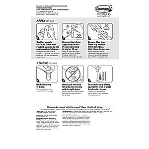 Command 17026CLR B007RKFCFY Decorative Replacement Strip, Mini, 1/2 Lb, Rubber Resin Adhesive, Paper Liner, 120 Clips, Clear, Count