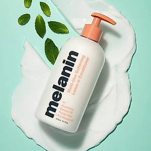 M & H Melanin Multi-Use Softening Leave In Conditioner,16 Oz. Formulated with Nourishing Baobab Oil, Turnip Root,ProVitamin B5,Hydrate, Soften and Condition, 16 Fl Oz (Pack of 1) (Single Pack)