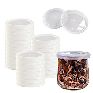 NRAMOOS 30 Pcs Lids for OUI Yogurt Jar -Clear Plastic OUI Yogurt Jar Lids Reusable Storage Replacement Lids Compatible with Oui Yogurt Jars