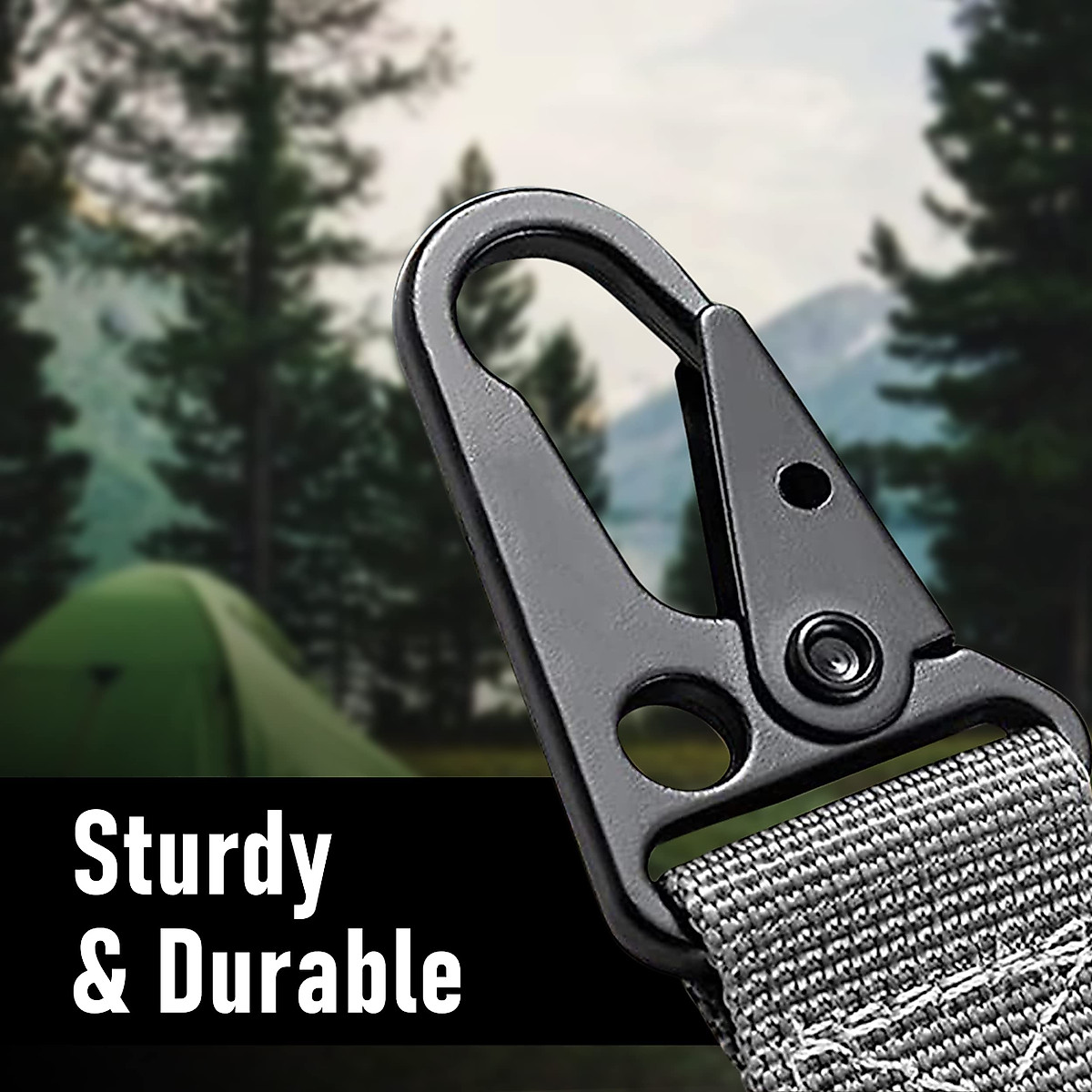 GearHill Metal Rifle Sling Clips, Snap Hooks Heavy Duty HK Clips Tactical Universal Clip for Rifle Paracord Clips