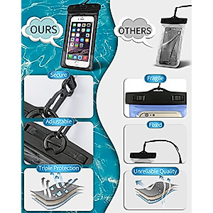 MSERICH Universal Waterproof Case, Waterproof Phone Pouch Compatible for iPhone 13 12 11 Pro Max XS Max Samsung Galaxy s10 Google Up to 7.0", IPX8 Cellphone Dry Bag for Vacation-5 Pack