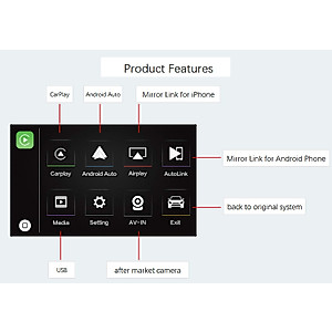 PANGOLIN Wireless CarPlay for BMW NBT System, with Android Auto Retrofit Interface, iOS AirPlay Mirror Function