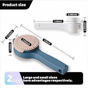 Food Storage Sealing Clips with Pour Spouts, Bag Clips for Food, Kitchen Chip Bag Clips, Plastic Cap Sealer Clips, Great for Kitchen Food Storagec,OURJIA,2pcs (Pink-L&White-s)