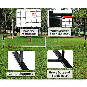 Hoverphenix Pickleball Set with Net for Driveway, Portable Regulation Size Pickleball Net System with Paddle Set of 4, Outdoor Pickleballs, Carry Bag, Weather Resistant Metal Frame