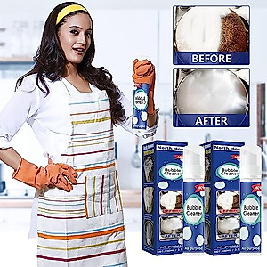 Foam heavy grease cleaner, kitchen power decontamination foam cleaner, general foam cleaning foam spray, stubborn grease decontamination spray, solid grease and detergent non flushing cleaning spray (100ml, 2 packs)