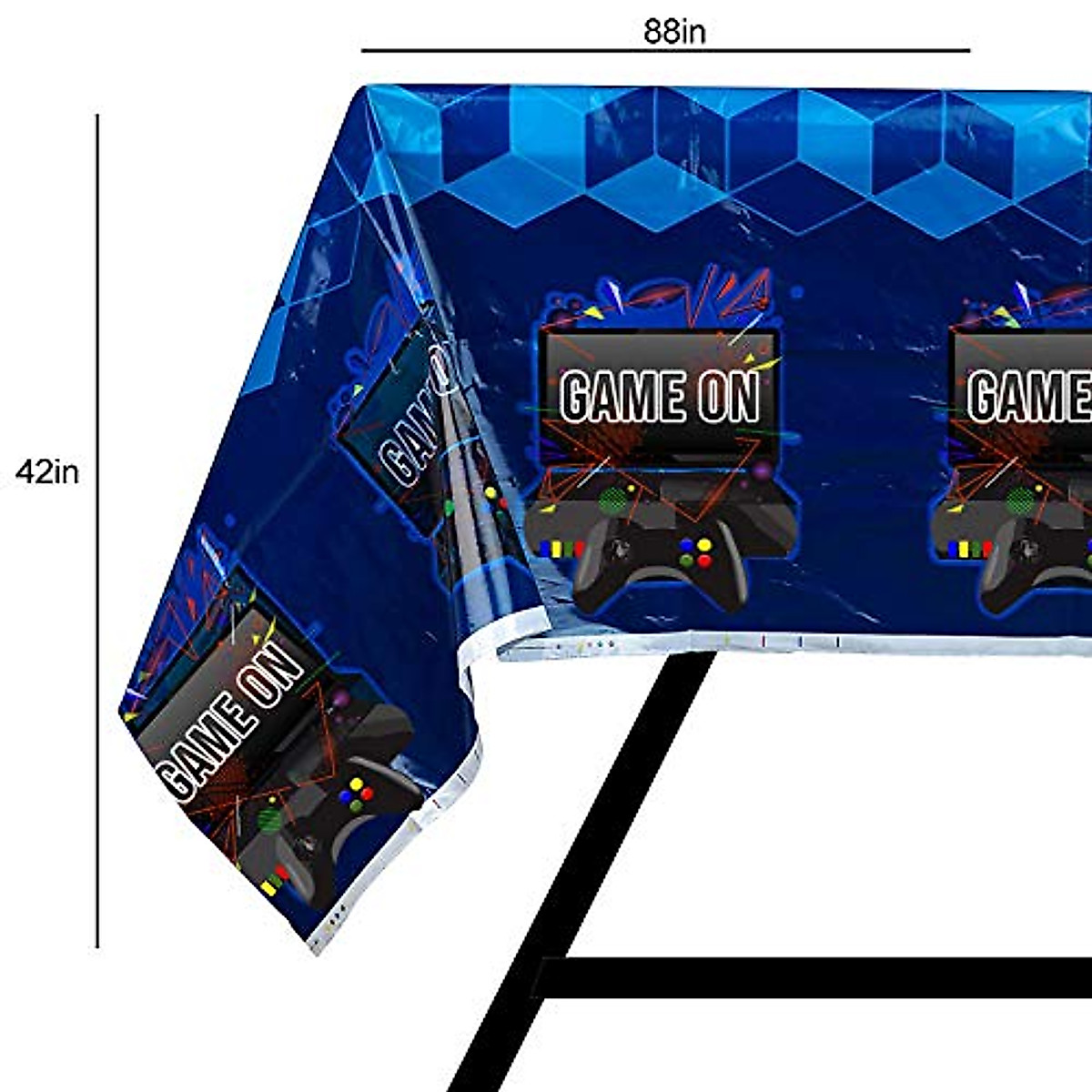 103 Piece Video Gaming Party Supplies Set Including Banner, Plates, Cups, Napkins, Tablecloth, X-Large Joy Stick Controller Balloon - Serves 25