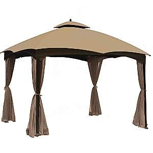 ontheway Replacement Canopy Top for Lowe's Allen Roth 10X12ft Gazebo #GF-12S004B-1 (Khaki)