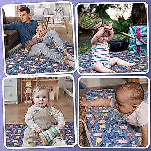 DHZJM Baby Play Mat,50x50 Playpen Mat,One-Piece Crawling Mat Non Slip Baby Mat for Floor,Tummy Time Mat- Compatible for LIAMST Baby Playpen 50x50 Inches-Baby Registry Search(Dinosaur)