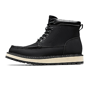 Bruno Marc Men's Moc Toe Boot Fashion Comfort Casual Wedge Boots Black Size 11, SBCH2302M-1