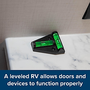 Camco RV T Level | Assists You in Leveling Your RV | For Front-to-Back and Side-to-Side Leveling | Screw-Mounted (25543), Green,black