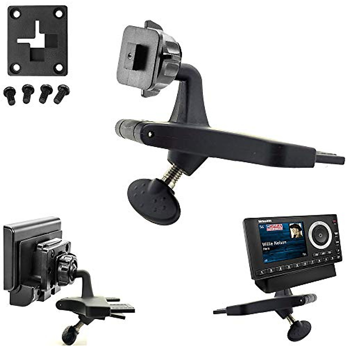 ChargerCity AMPS Pattern Car DVD Player CD Slot Mount for SiriusXM Audiovox Starmate Xpress EZ EZR RC Roady Lynx Nexus & Helix Satellite Radio (Compatible with All XM SXPL1V1, SXEZR1V1, SXDV3)