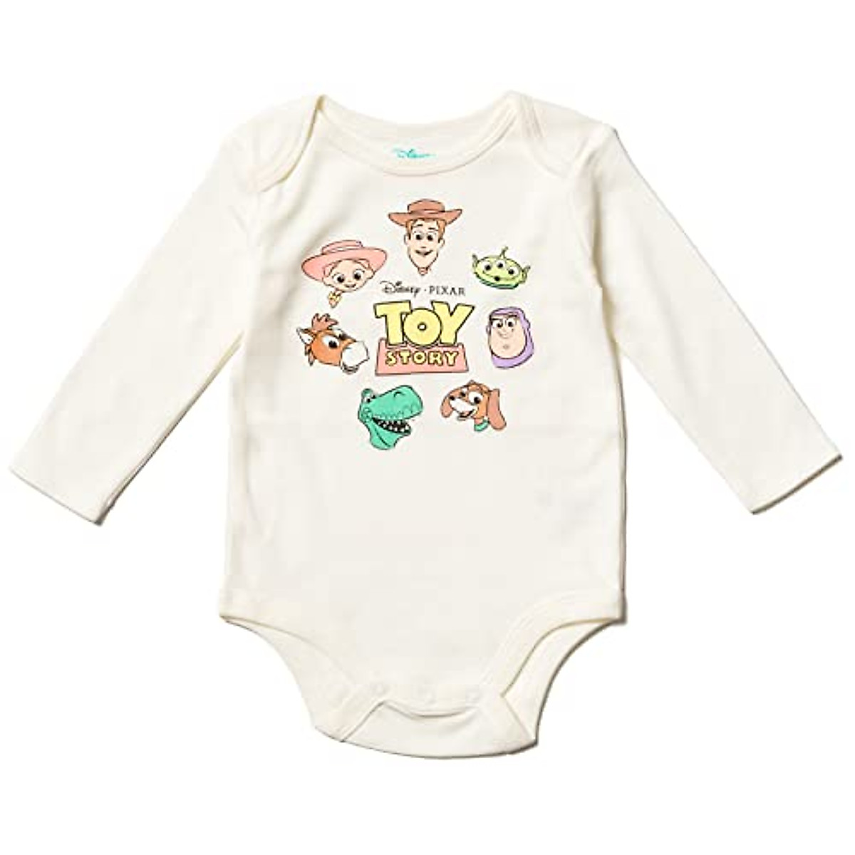 Disney Pixar Toy Story Alien Bullseye Rex Jessie Infant Baby Boys 4 Pack Bodysuits White/Gray/Blue/Black 12 Months