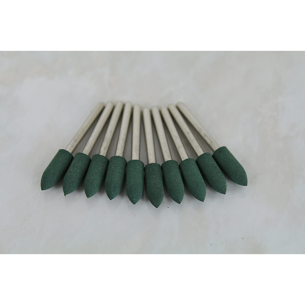 TEMO 10 pc 6 mm (1/4 Inch) Bullet Rubber Rotary Tool Polishing Burr with 3 mm (1/8 Inch) Shank for Dremel Rotary Tools