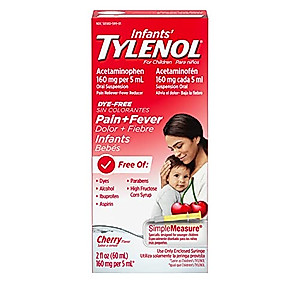 Tylenol Infants Acetaminophen Medicine, Pain & Fever Relief, Dye Free Cherry, 2 fl. oz