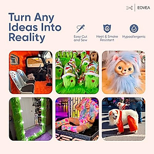 EOVEA Shaggy Faux Fur Fabric by The Yard - 36" X 60" Inch - Long Pile Fur - Fake Fur Materials - Soft & Fluffy Craft Fabric Supplies for DIY Arts & Crafts, Apparel, Costume, Rug(Navy Blue, One Yard)