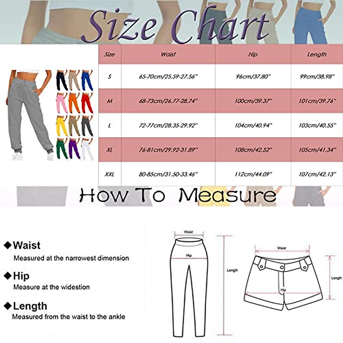 Sweatpants for Women Cinch Bottom Drawstring Elastic Waist Pants Sporty Gym Athletic Yoga Joggers Lounge Trousers with Pockets