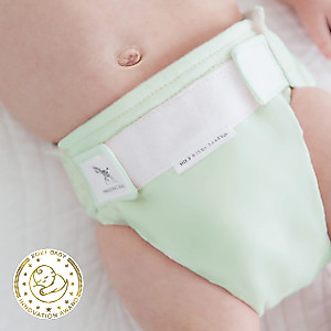 Amazing Baby Hybrid Cloth Diaper Cover/Swim Diaper, Small, Sz 2 (8-15 lbs), Use Boosties Disposable or Reusable Inserts, Pastel SeaCrystal, SmartNappy Set: Cover + Tri-Fold + Booster Pad