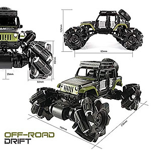 LOOZIX 1:16 Alloy Gesture Sensing Remote Control Car, Hand Controlled 360° Rotating 4WD 2.4Ghz RC Monster Trucks Stunt Vehicle Rechargeable Batteries for Kids