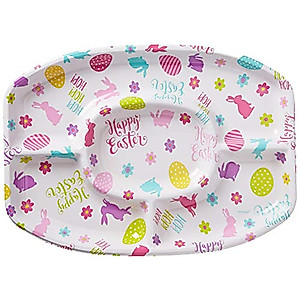 Amscan Plastic Platter, 13 1/4"H x 18 1/4"W x 1 1/4"D, Multicolor