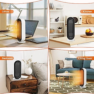 Eigffole Space Heaters for Indoor Use, Portable Electric Heater for Large Room 1500W/700W 3 Mode Switching Fast Heat in 3s Timer Remote Control Ceramic Thermostat Oscillating for Room Office Desk