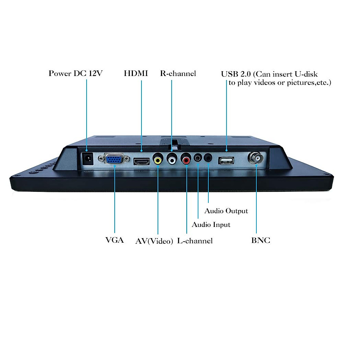 iChawk 11.6" 12" inch PC Monitor 1366x768 16:9 Full View Widescreen HDMI-in VGA Built-in Speaker Remote Control Monitor LCD Screen for PC Display, PS3 USB Port U-Disk Video Player W116PN-531
