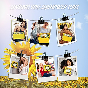 Sending Sunshine Gift, 12pcs Sunflower Gifts for Women, Get Well Soon Gifts Basket, Care Package, Unique Birthday Box with Inspirational Blanket Candle Thinking of You Her Sister Best Friend Mom Wife