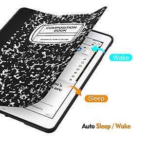 Fintie SlimShell Case for iPad 9th / 8th / 7th Generation (2021/2020/2019 Model) 10.2 Inch - [Built-in Pencil Holder] Soft TPU Protective Stand Back Cover, Auto Wake/Sleep, Composition Book Black
