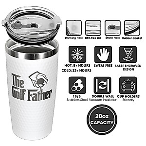 Golf Gifts for Dad - Golf Christmas Gifts - Dad Golf Gifts - Golf Gifts for Men, Dad, Husband - Funny Golf Gifts - Golf Gifts for Men Golfers - Christmas Gifts for Golf Lovers - 20 Oz Golf Cup Tumbler