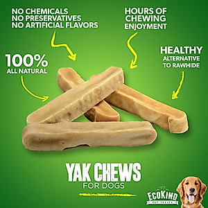 EcoKind Pet Treats Gold Yak Dog Chews | Grade A Quality, Healthy & Safe for Dogs, Odorless, Treat for Dogs, Keeps Dogs Busy & Enjoying, Indoors & Outdoor Use (Large (Pack of 5))