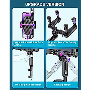 TOPGO Updated Rotatable and Retractable Car Phone Holder- Rear View Mirror Phone Holder, Upgrade Adjustable Car Phone Holder Mount for iPhone, Samsung and All Smartphones