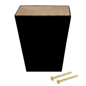 ComfortStyle Legs for Furniture, Sofa Ottoman and Chair 4" Wood Feet Replacement, Set of 4 Square Tapered Pyramid Feet (Dark Espresso)