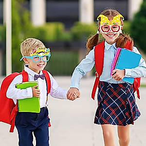 HOWAF 27 pcs Back to School Party Glasses Photo Booth Props, First Day of School Paper Glasses for Kindergarten Preschooler Photo Booth Props Party Decorations Supplies, Back to School Selfie Party Photo Booth Props Supplies