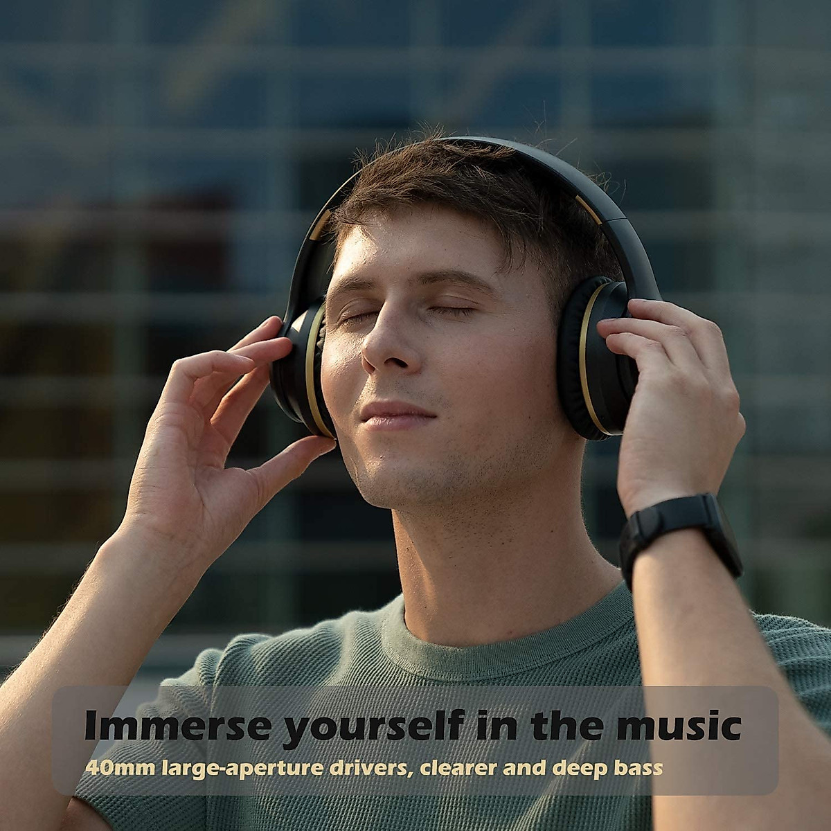 Srhythm NC15 Noise Cancelling Headphones Bluetooth Over-Ear Headset with Mic for Teens, Adults Online Class/Home Office/TV/PC/Phone